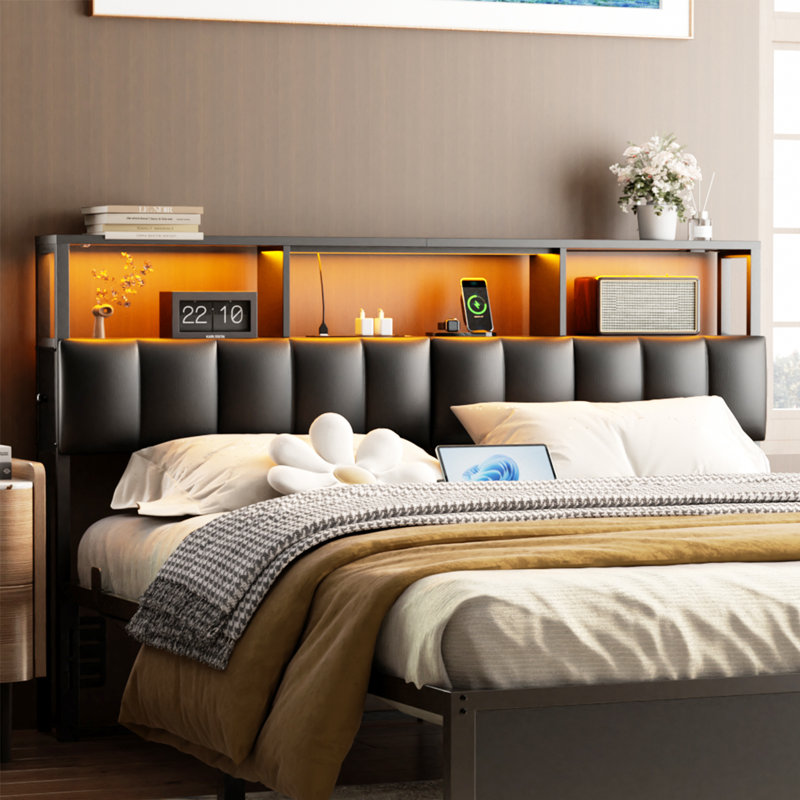 Modern headboard with storage store